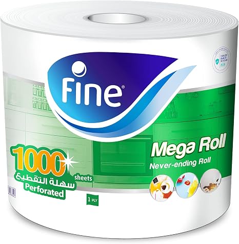 Fine Sterilized Kitchen Towel Mega Roll, 1000 Sheets - Pack of 1 Big ...