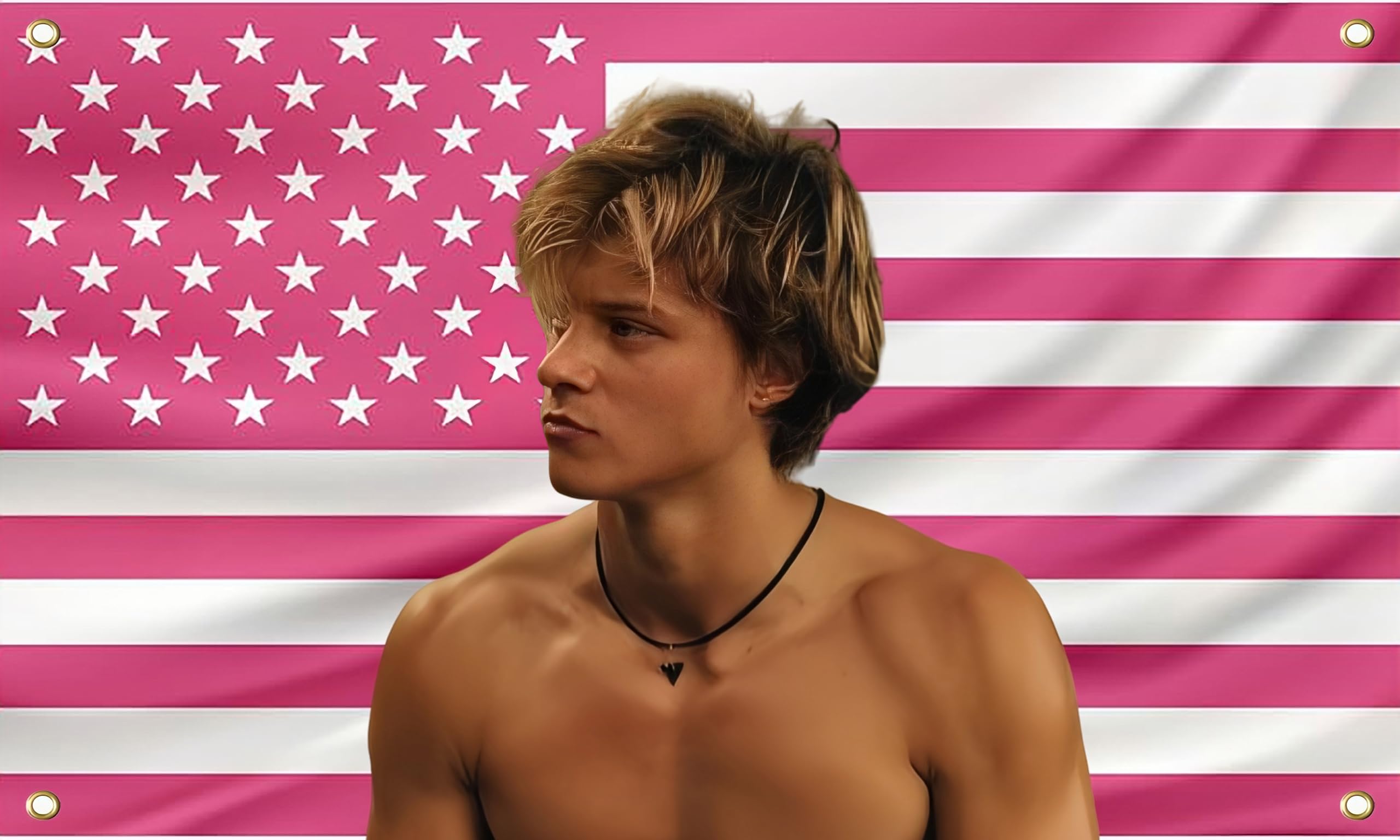 Amazon.com: SHLOJU Art tapestry JJ wall tapestry pink american flag ...