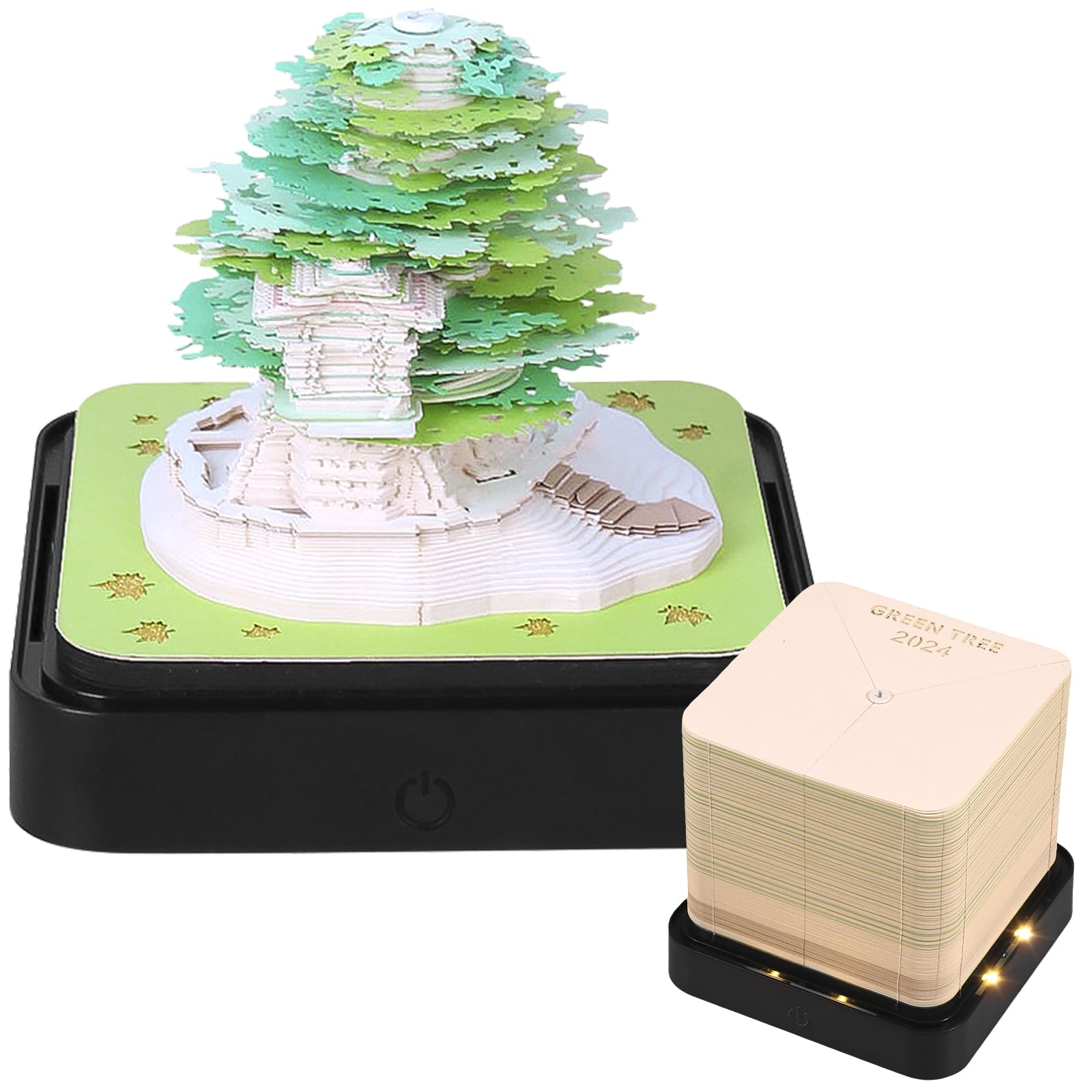 3D Desk Calendar, 3D Calendar 2025, Creative Calendar Memo Pad with LED ...