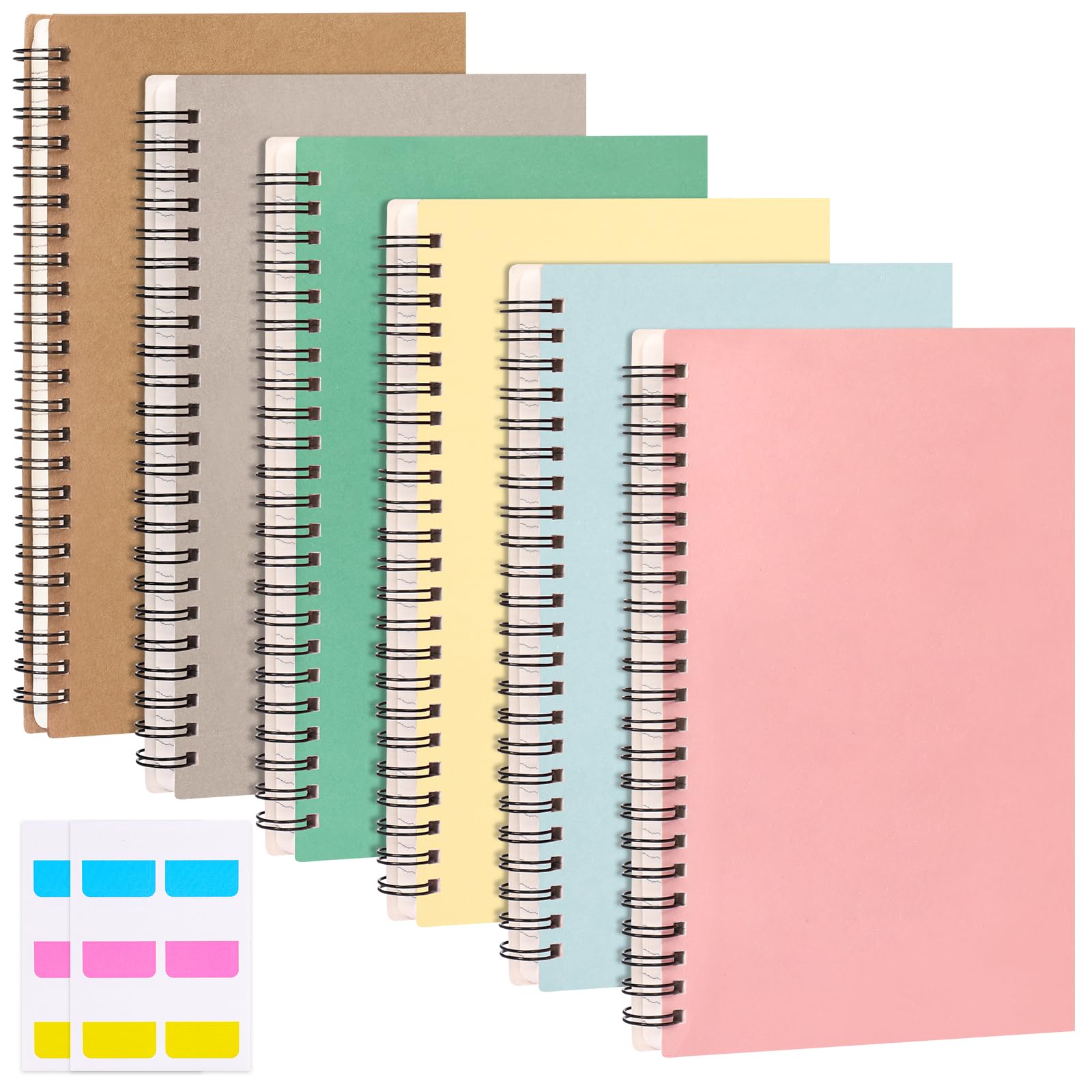 Amazon.com : LABUK 6Pcs A5 Spiral Notebooks for Work, 8.3 x 5.9in 160 ...