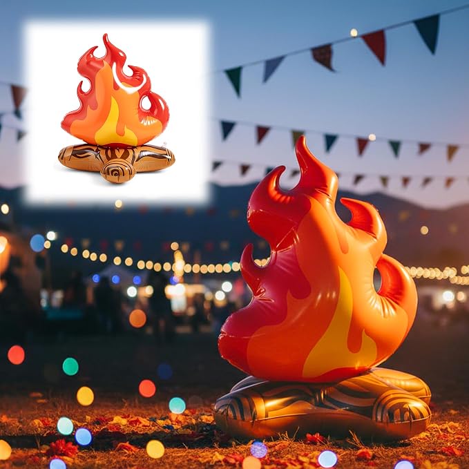 Amazon.com: Sumind 24 Inch Large Inflatable Campfire Props Fake Flame ...