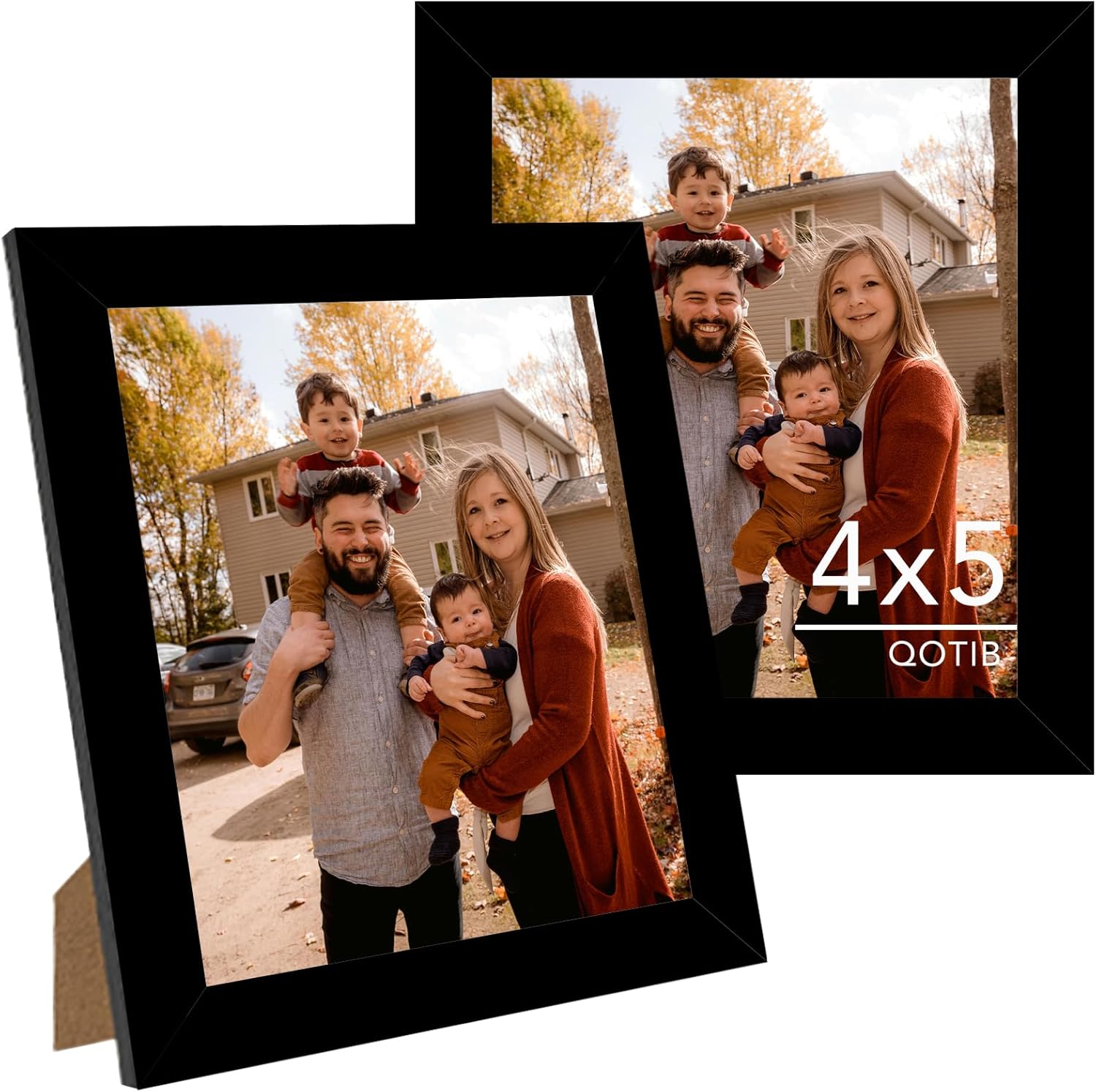 Amazon.com - QOTIB 2 Packs 4x5 Picture Frame Black, Engineered Wood 4 x ...
