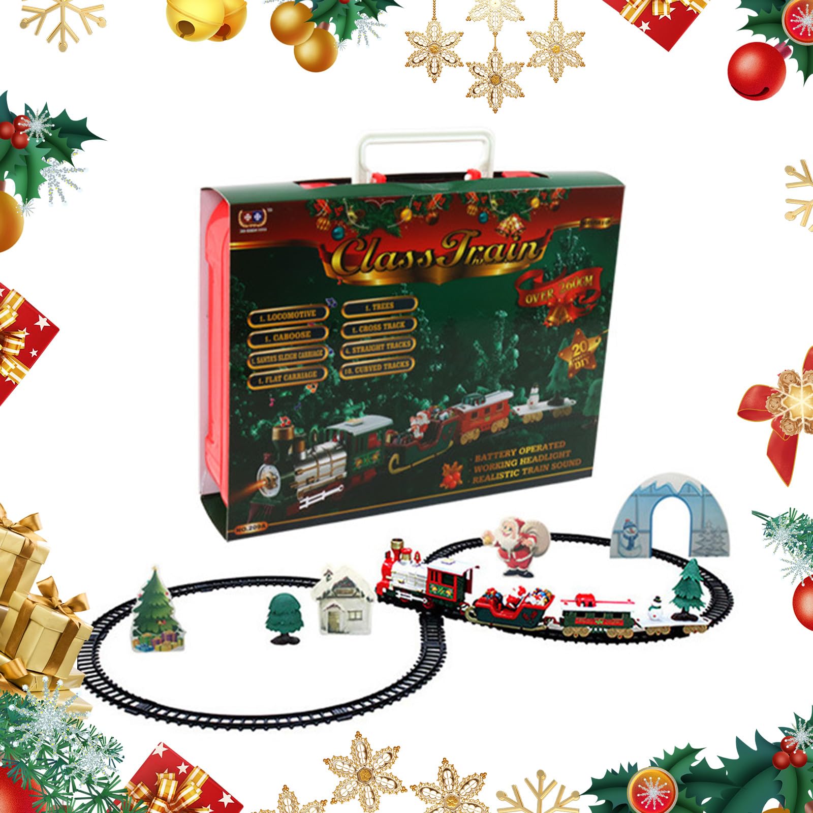 Durdiiy Christmas Train Set for Kids with Light & Sounds, Christmas ...