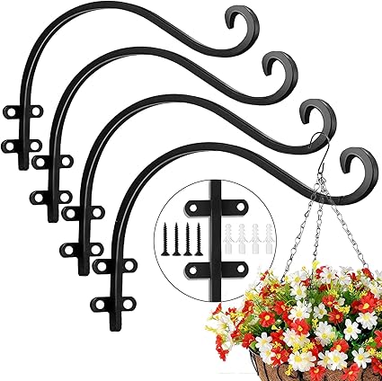 Amazon.com: 4 Pack Heavy Duty Plant Hanger Bracket, 12Inch Hanging ...