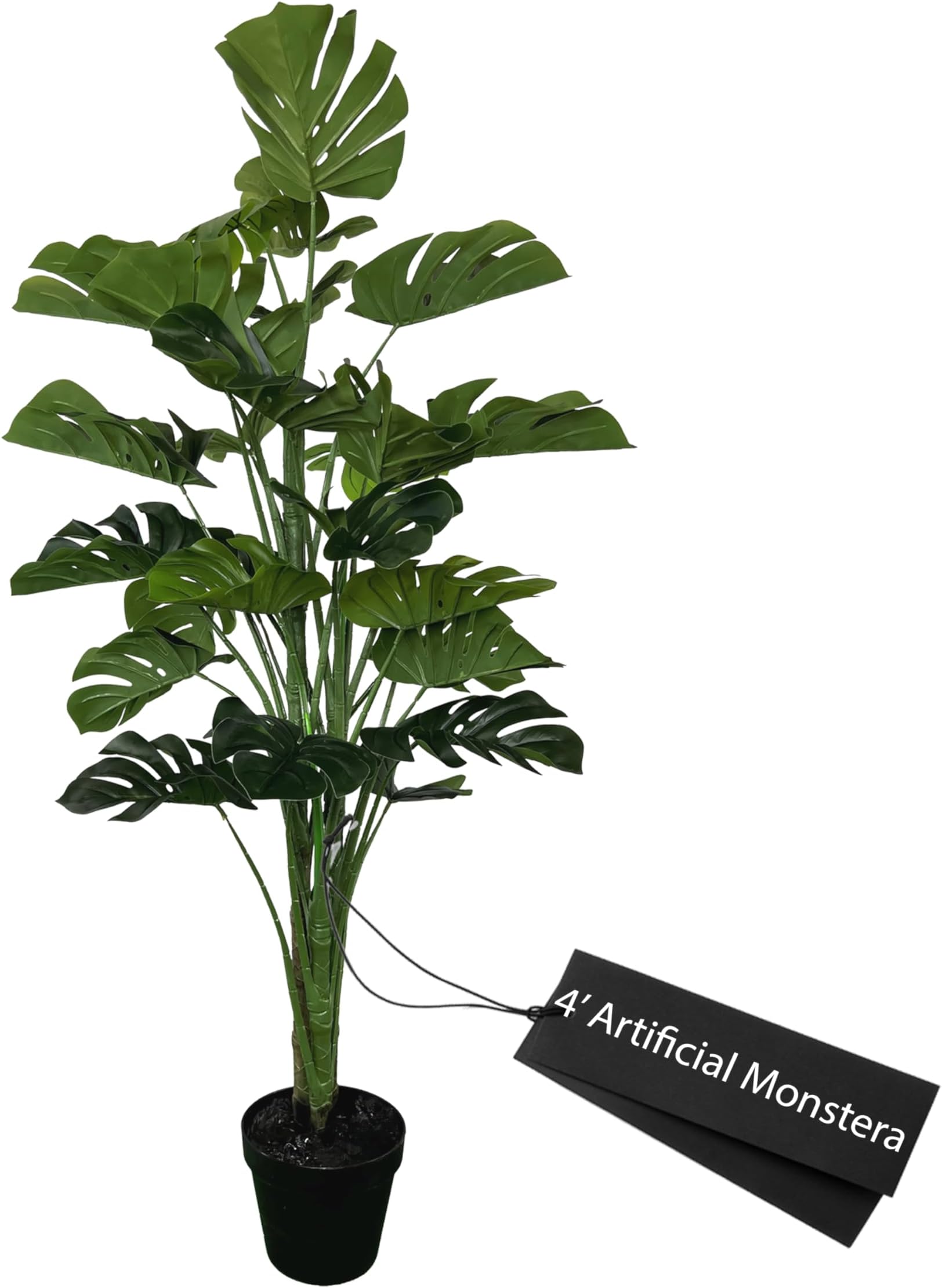 Amazon.com: Cypress & Alabaster 4ft Artificial Monstera Plant, Handmade ...