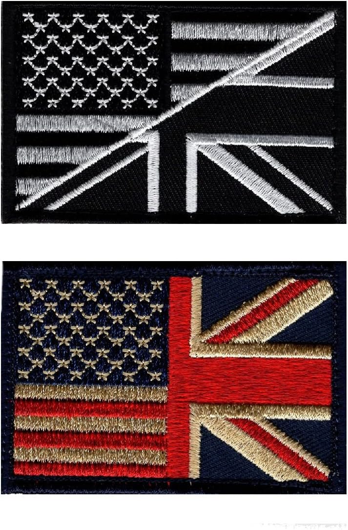 Amazon.com: USA UK British Flag Embroidered B/W Hook Patch by Miltacusa ...