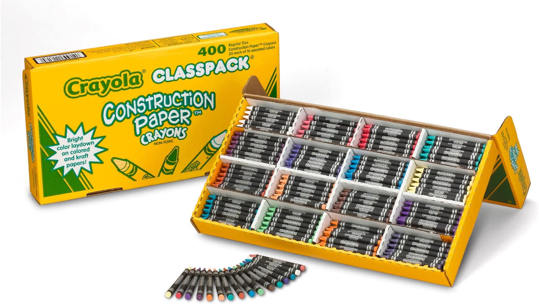 Amazon.com: Crayola Construction Paper Crayons (16ct), Kids Crayons ...