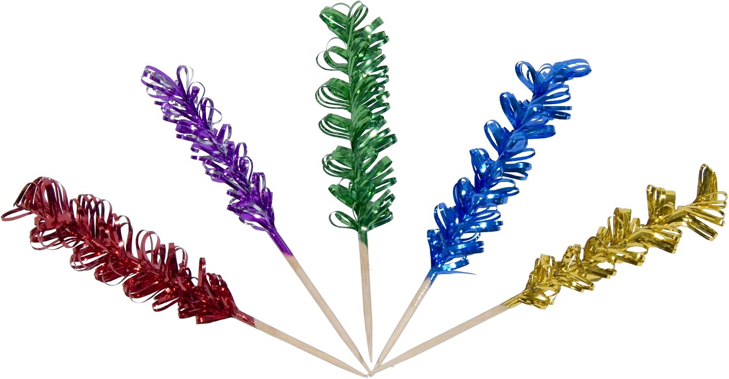 Amazon.com | Curly Frill Cocktail Picks, 100 PCS: Cocktail Picks