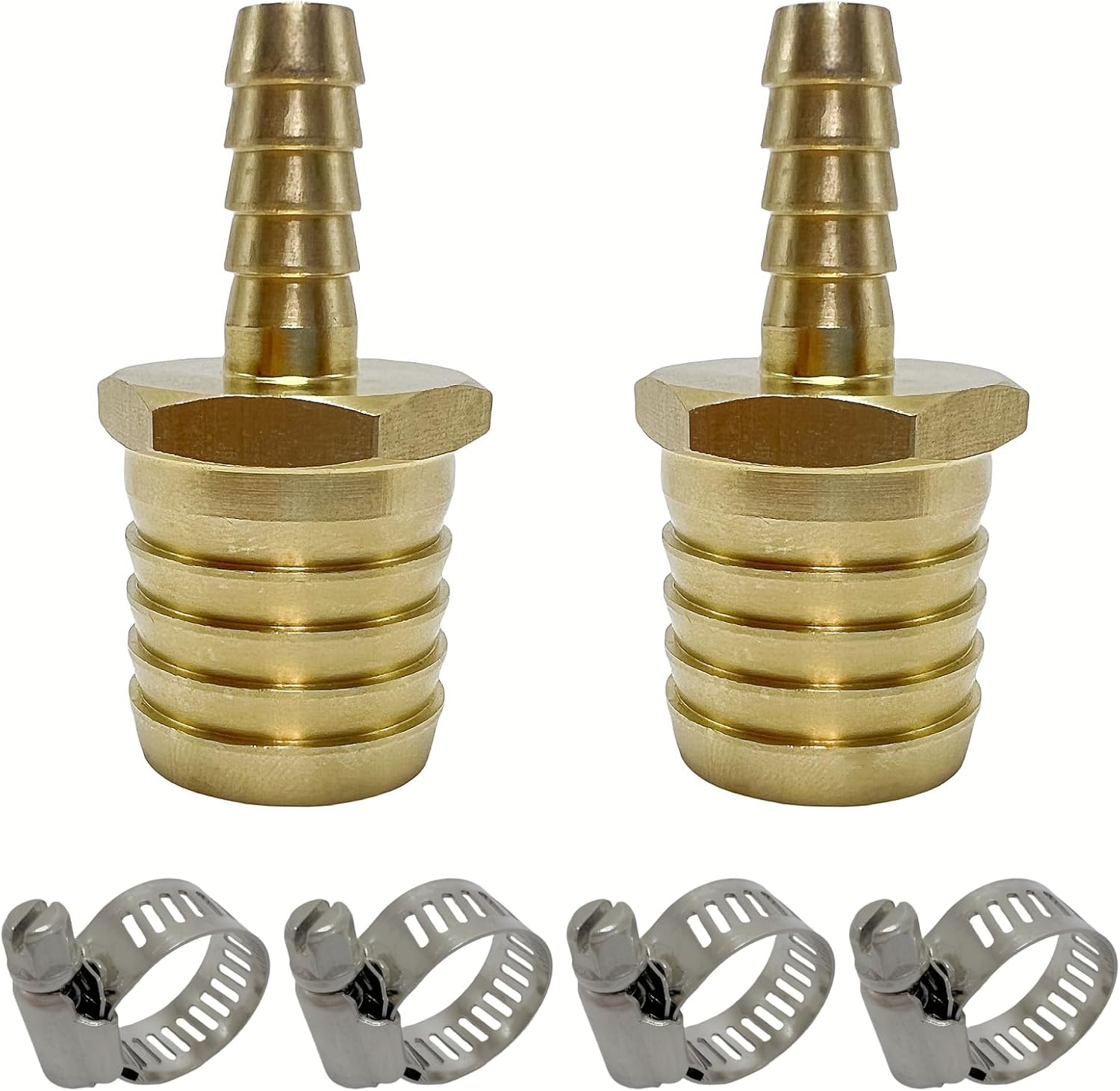 Closmos Brass Hose Barb Fitting Reducer Union 1" Barbed x 3/8" Barbed ...