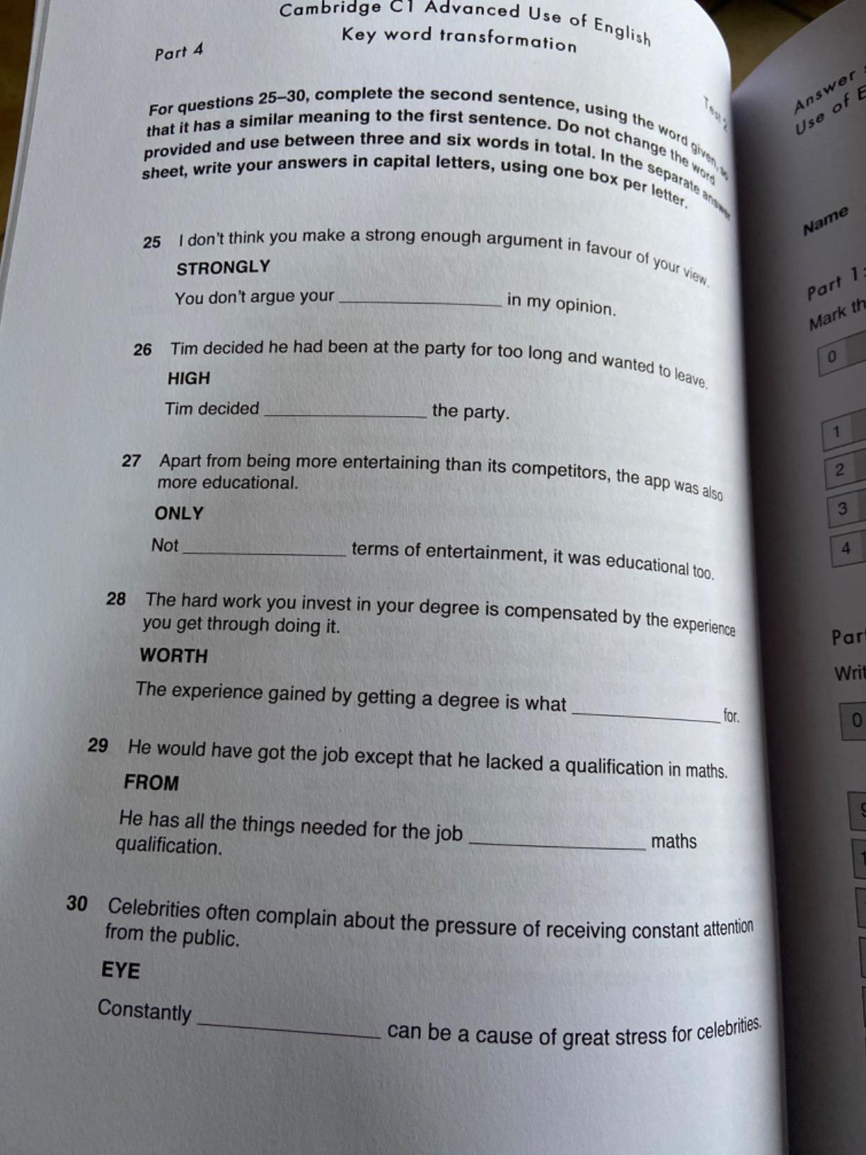 Use of English: Ten practice tests for the Cambridge C1 Advanced ...