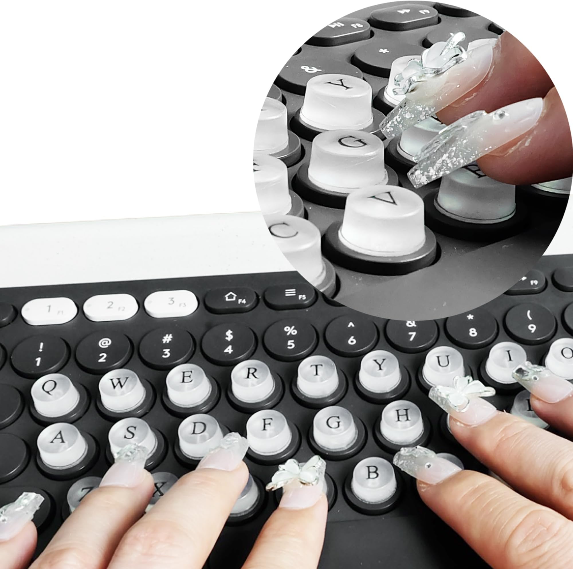 Amazon.com: DIY Raised Keyboard Sticker with Letter Decals for Long ...