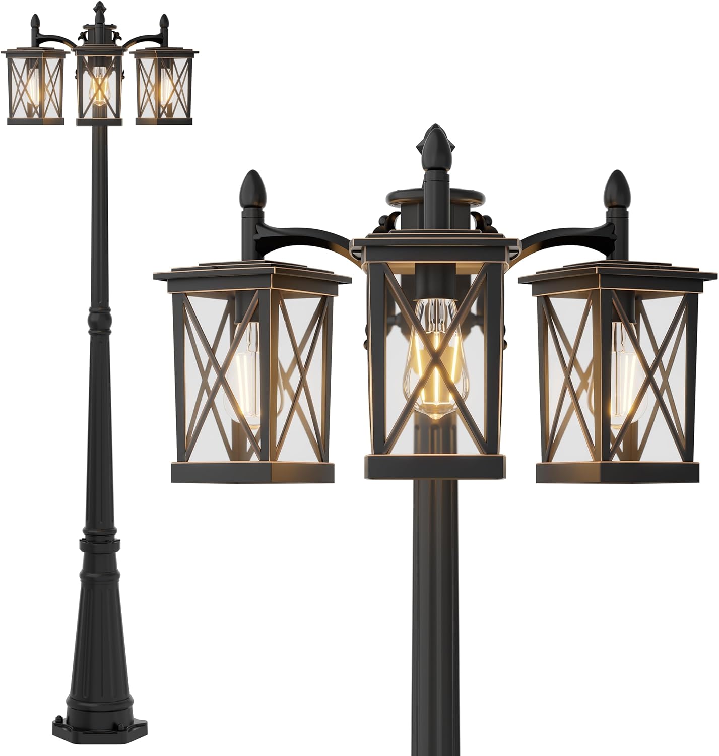Meluaim Outdoor Lamp Post Light, Exterior Light Outside Lamp for House ...