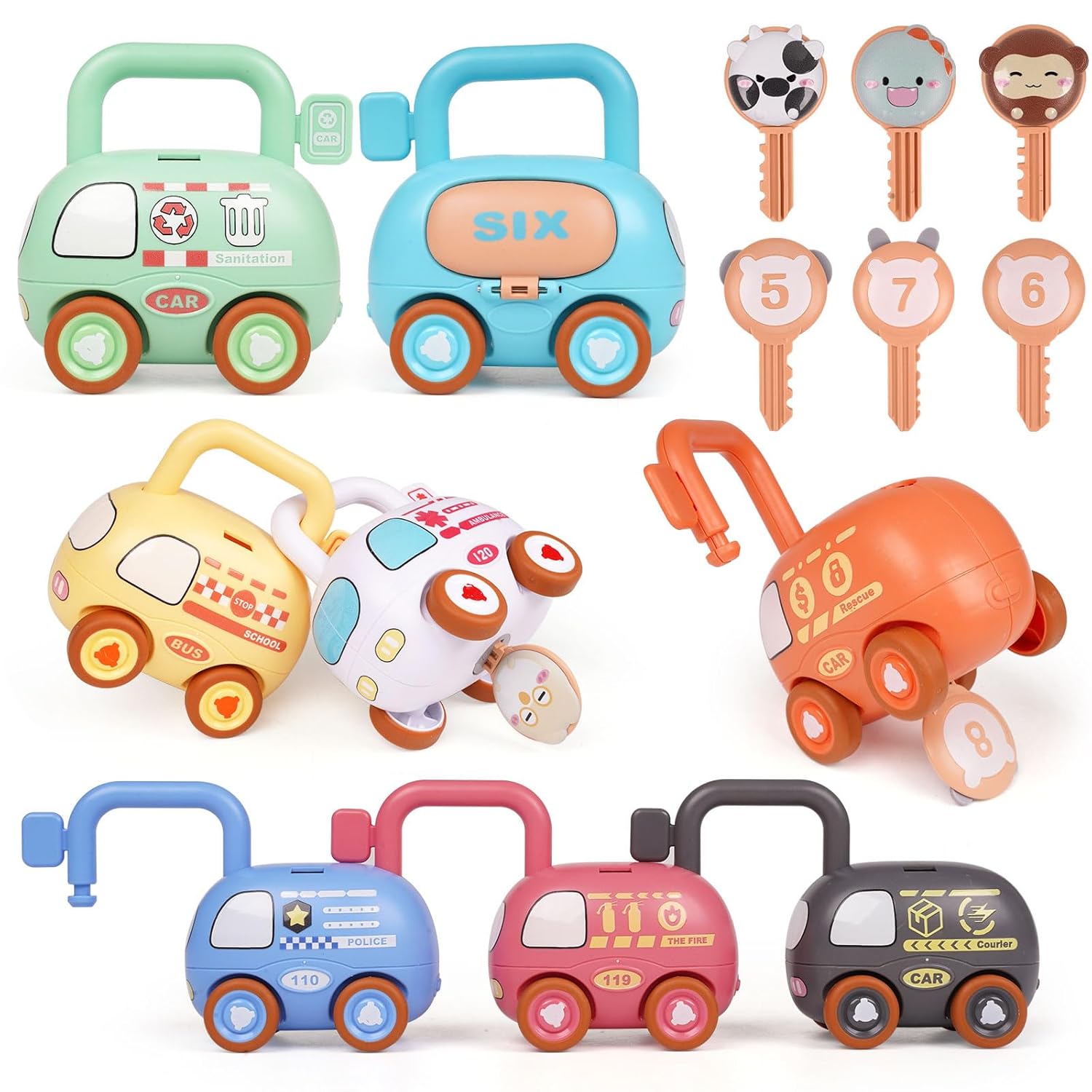Buy WJZDY 2 in 1 Kids Montessori Toy Learning Locks Toy and Toddler Car ...