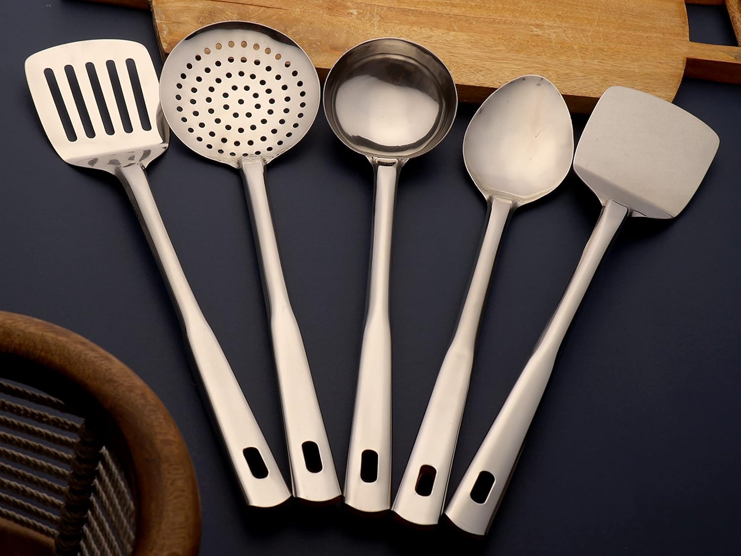 Buy HOMFRO Set of 5 Premium Stainless Steel Kitchen Tools Set for ...