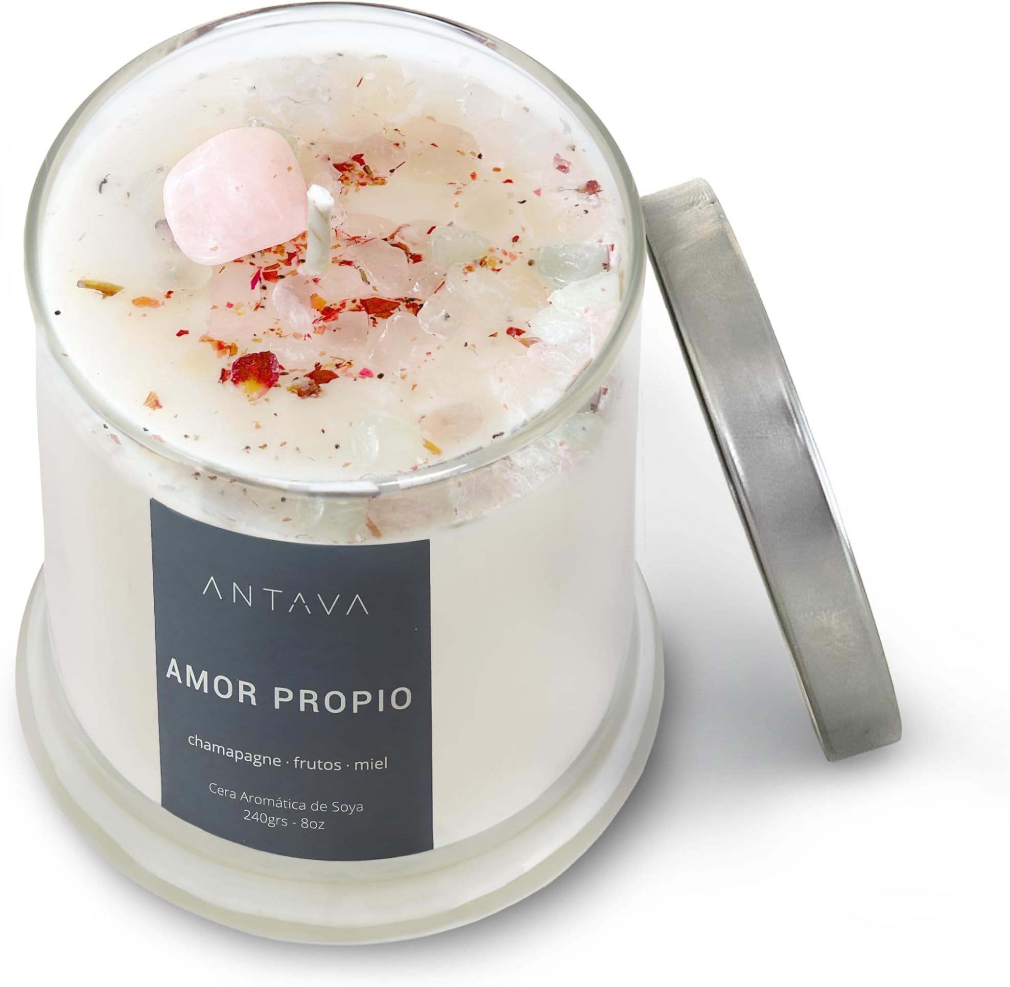 ANTAVA Velas Aromaticas Decorativas con Cuarzos y Piedras - 8 OZ ...