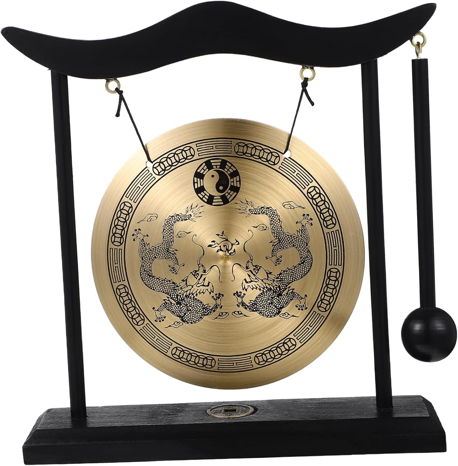 Amazon.com: Desktop Hanging Gong with Mallet, Feng Shui Brass Gong ...