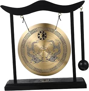 Amazon.com: Desktop Hanging Gong with Mallet, Feng Shui Brass Gong ...