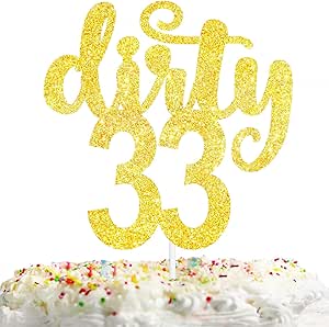 Amazon.com: Dirty 33 Cake Topper for Men Women 33rd Happy Birthday ...