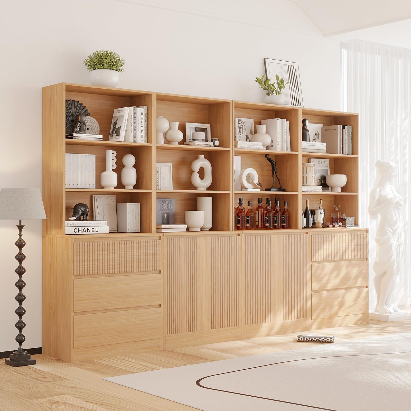 Amazon.com: VOWNER 4PCS Vertical File Cabinet, 5-Tier Modern Bookshelf ...