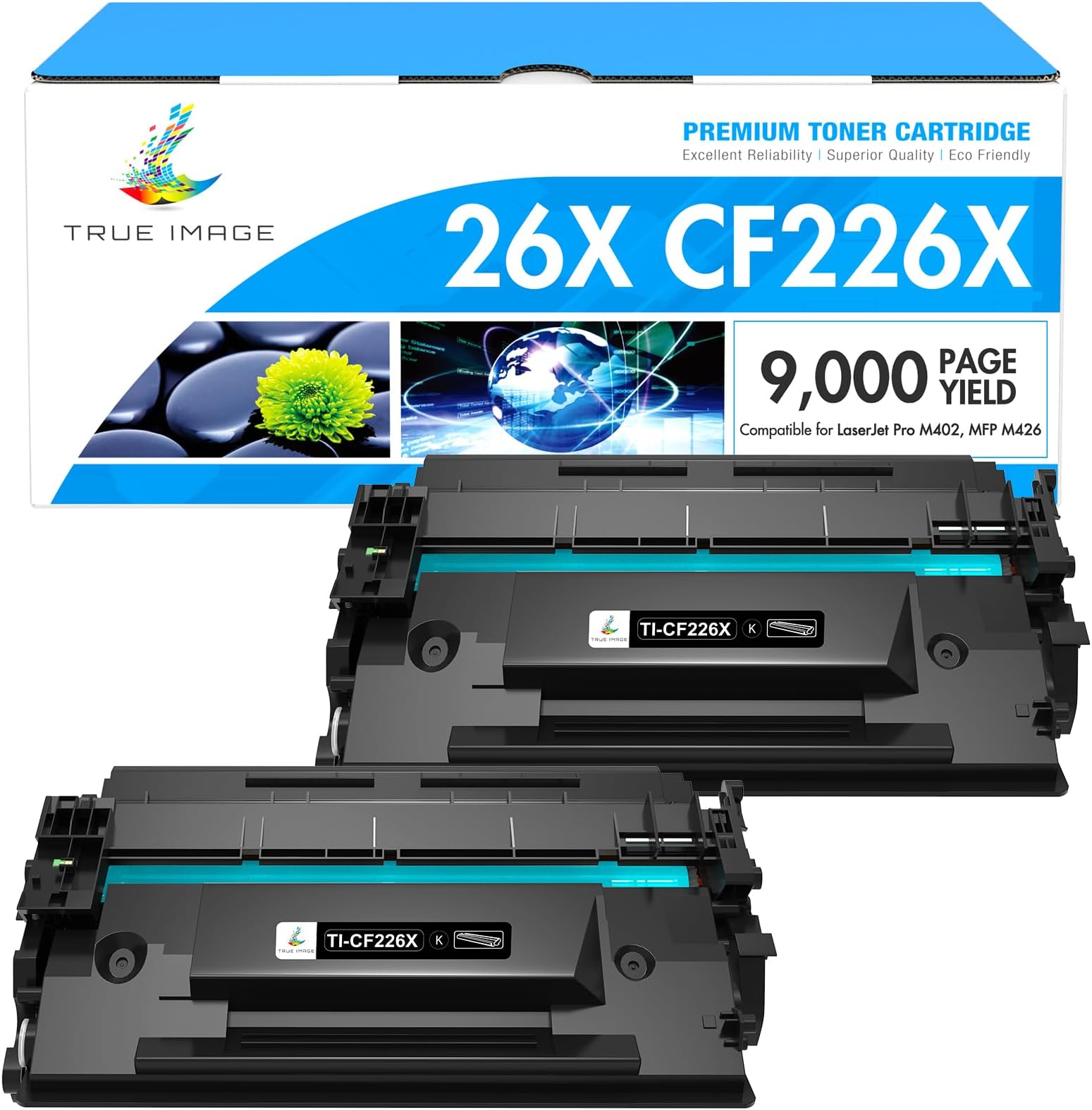 Amazon.com: 26A Black Toner Cartridge 2-Pack with Chip Replacement for HP 26A CF226A 26X CF226X ...