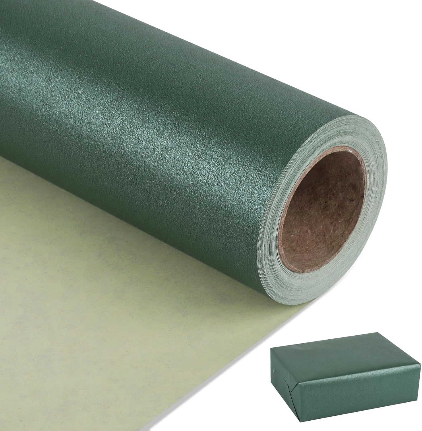 Amazon.com: NESCCI Dark Green Matte Wrapping Paper,Solid Color Pearly ...