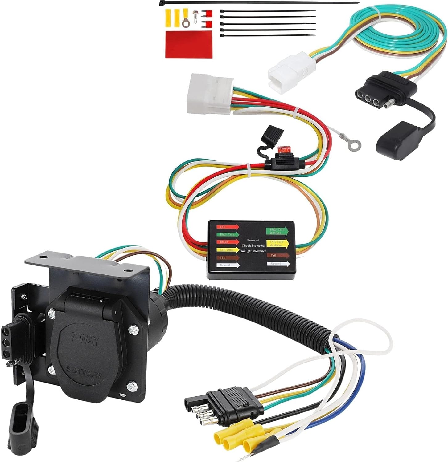 Amazon.com: MECMO Multi-Tow 4 Way Flat to 7 Way Blade and 4 Flat ...