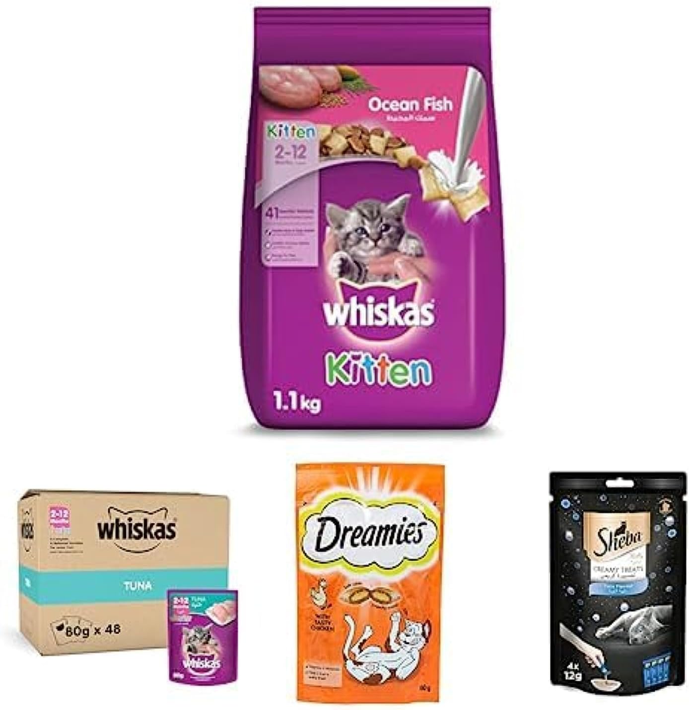 Mars Whiskas Kitten Ocean Fish Flavor with Milk, 1.1kg + Junior Tuna ...