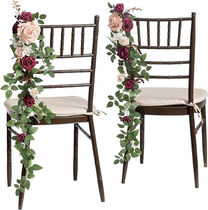 Amazon.com: Ling's moment Fall 10pcs Wedding Chair Decorations Aisle ...