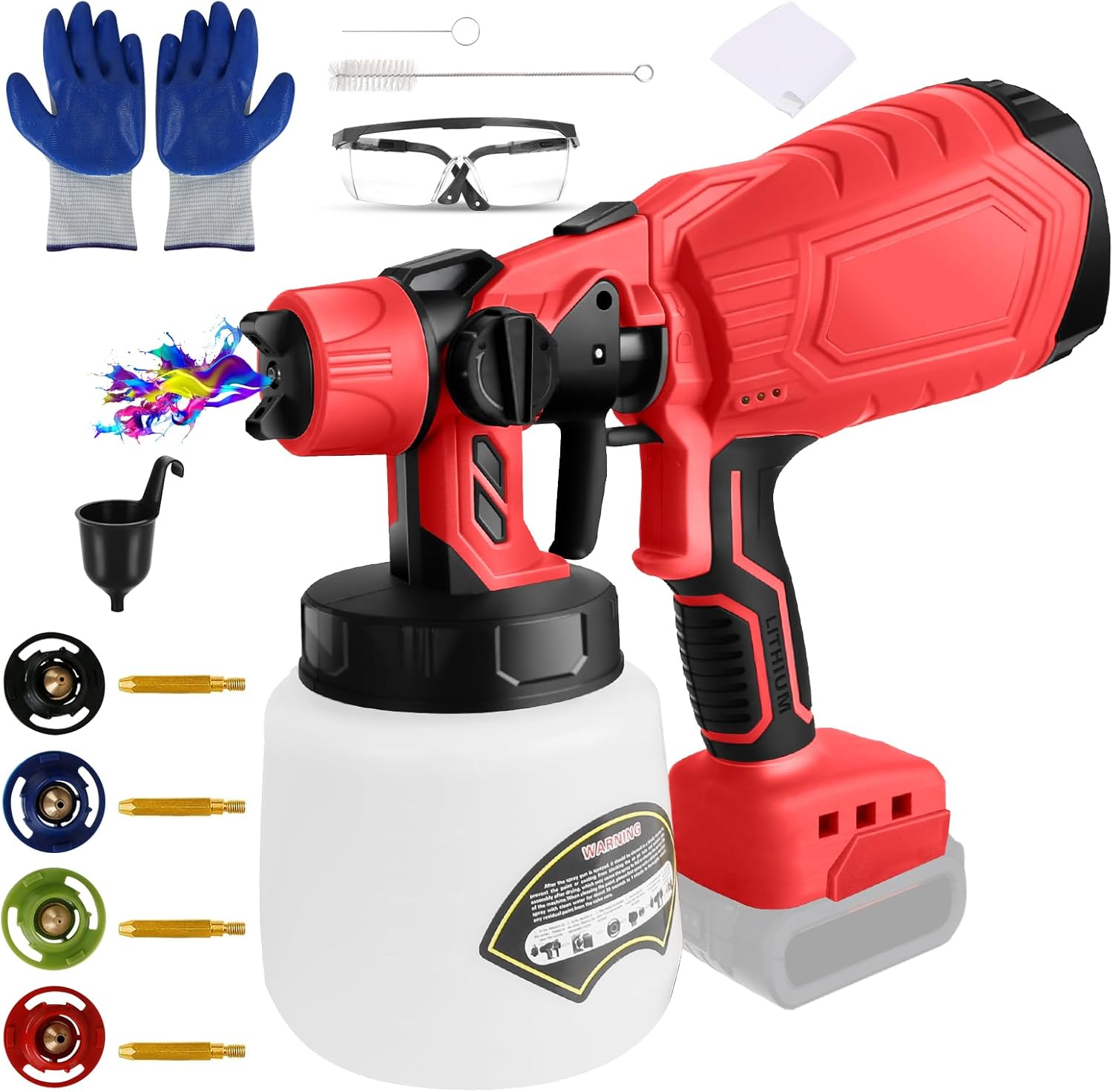 Cordless Paint Sprayer for Milwaukee M18 18V Battery, 300W HVLP Paint ...
