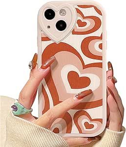 Amazon.com: Lovmooful Compatible for iPhone 15 Case Cute Big Heart with Love Lens Bumper ...