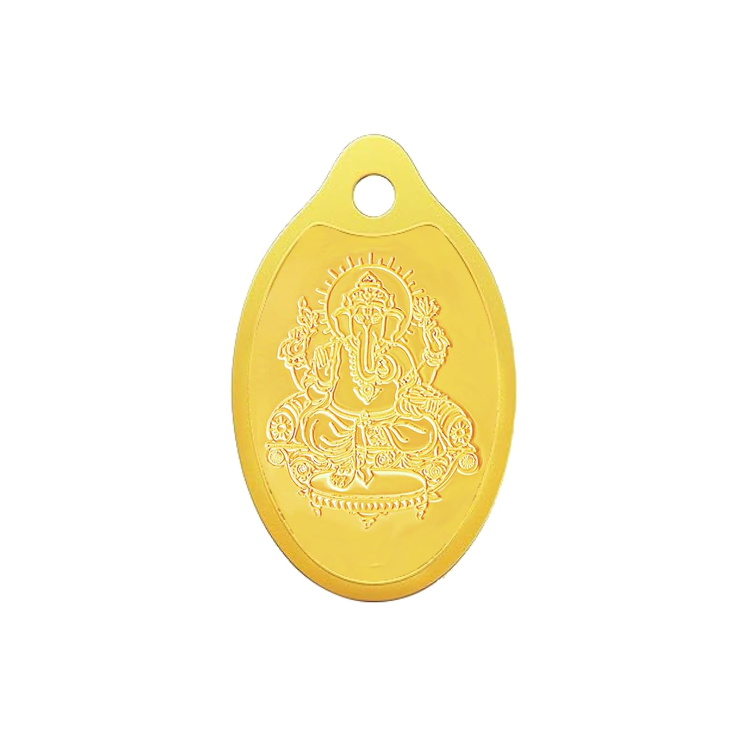 Muthoot PAPPACHAN Swarnavarsham 24K (999) Yellow Gold Oval Ganesha ...