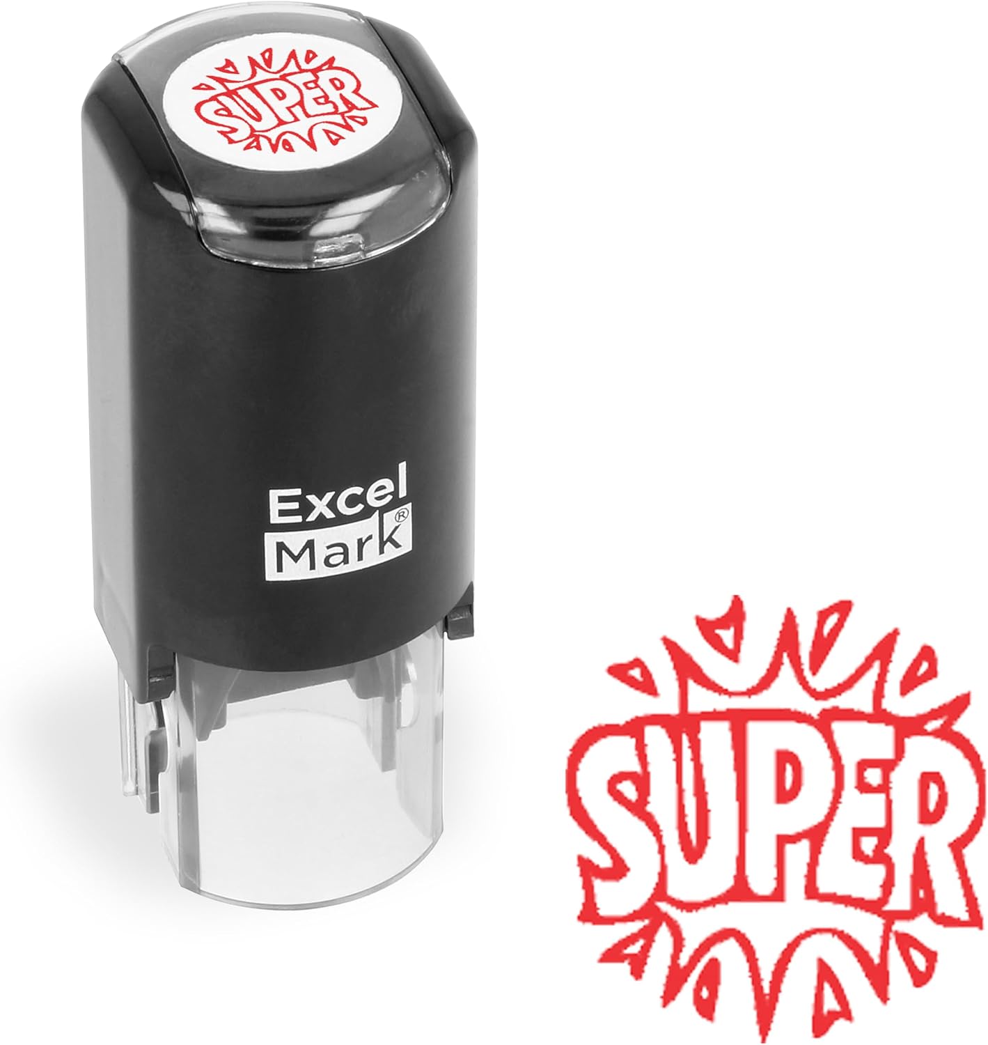Amazon.com : ExcelMark Round Teacher Stamp - Super - RED Ink : Business ...