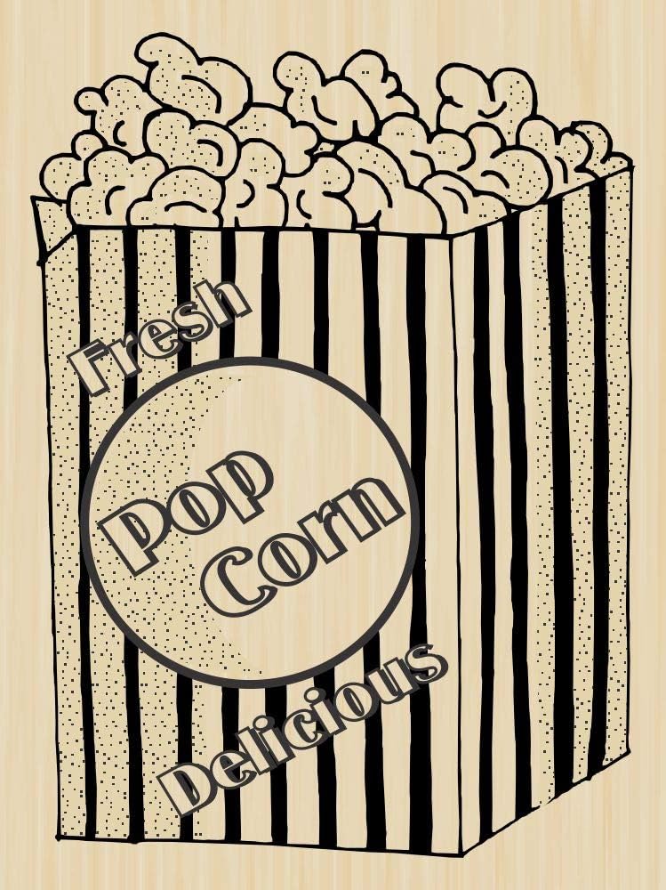 Amazon.com: Popcorn Box Rubber Stamp by DRS Designs Rubber Stamps ...