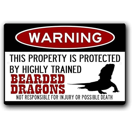 Amazon.com: Ylens Bearded Dragons Sign,Funny Metal Signs,Bearded Dragon ...