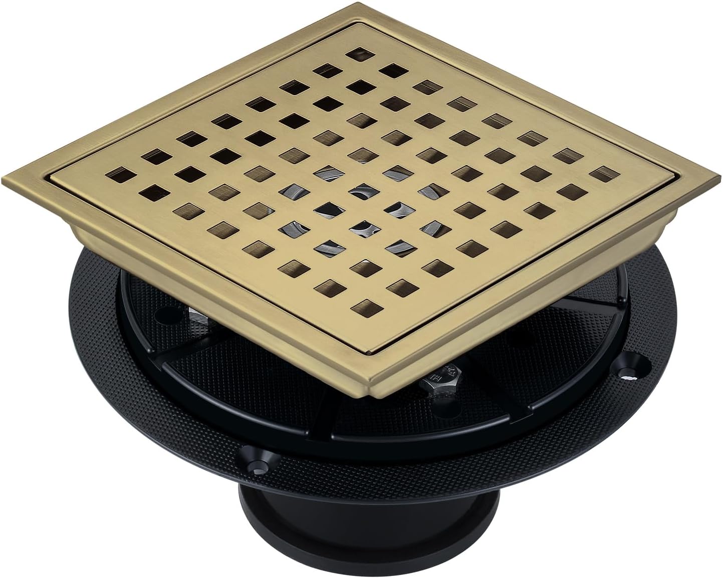 HGN 6 Inch Square Shower Drain,Stainless Steel Shower Floor Drain Kit ...