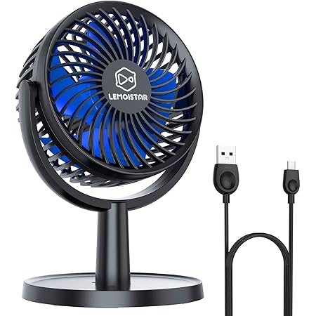 Amazon.com: Small Personal USB Powered Fan with 4 Speeds, Portable Desk ...