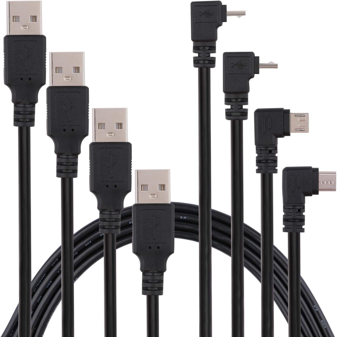 Amazon.com: Right-Angle USB Cable, Yeeco 4 Micro USB Right Angle Cable ...