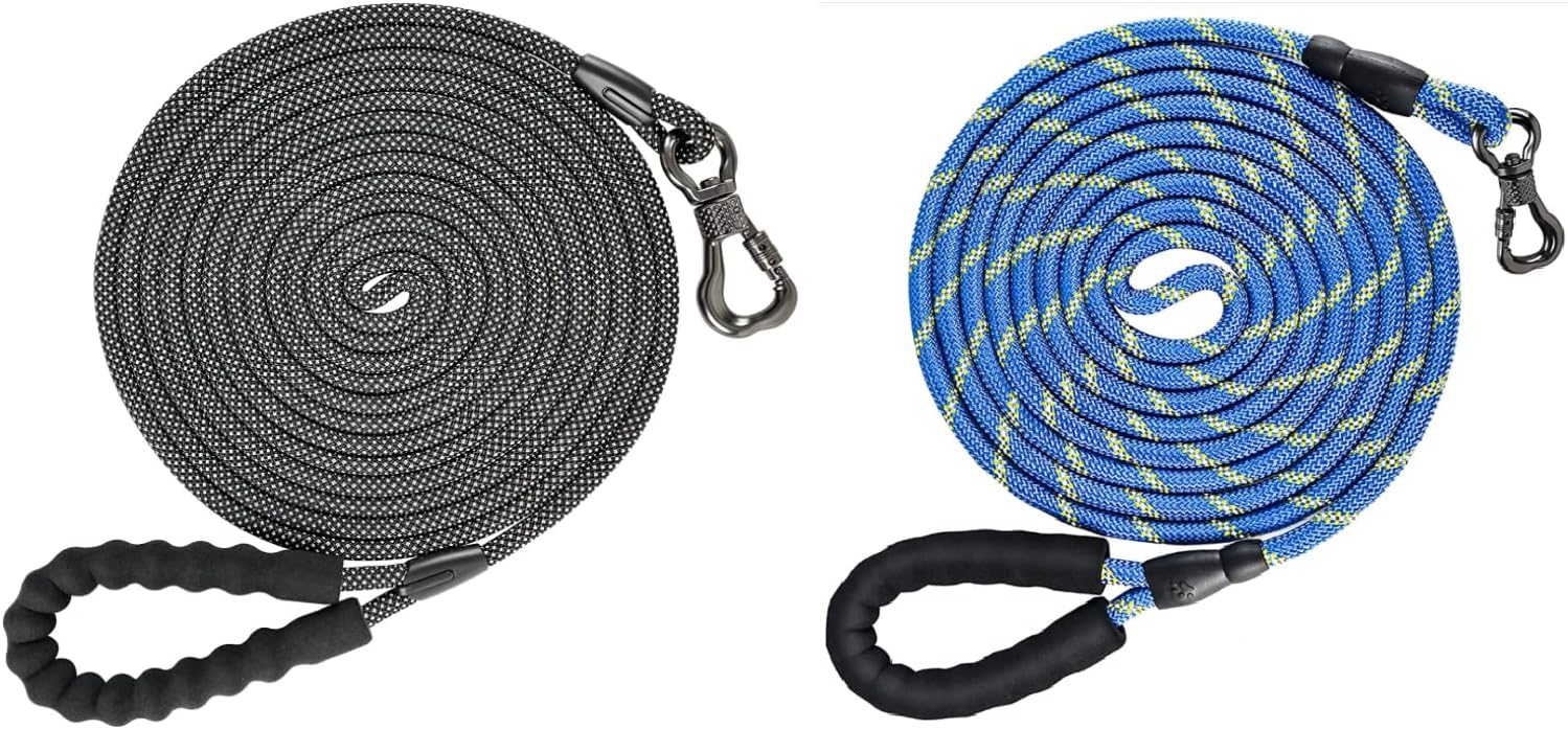Amazon.com : NTR 5FT Black Strong Dog Leash, 15FT Blue Heavy Duty Dog ...