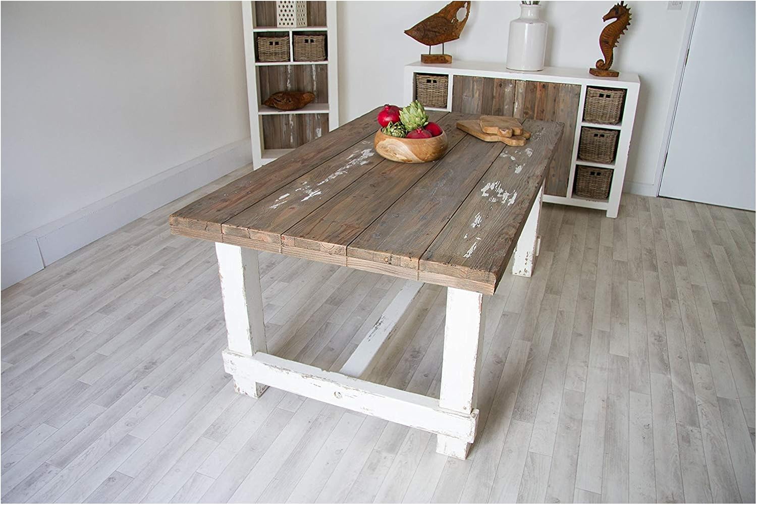Inspiring Furniture LTD Reclaimed Pine Coastal Dining Table : Amazon.co ...