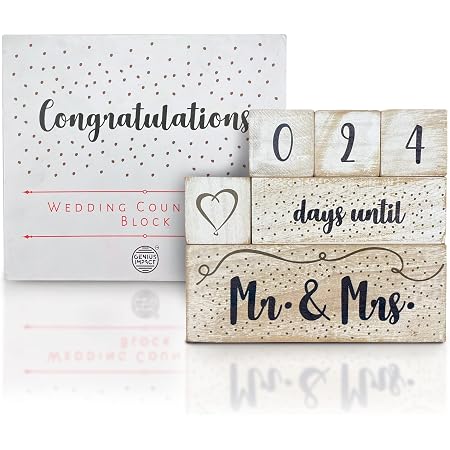Amazon.com: Wedding Countdown Calendar Wooden Blocks - Engagement Gifts ...