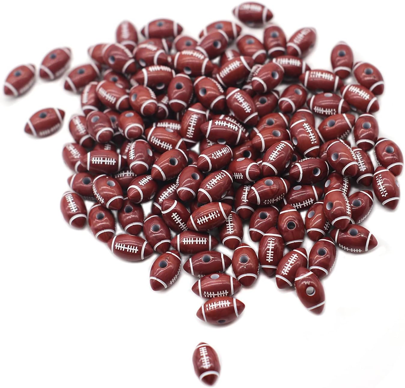 Amazon.com: 120 Pieces Football Beads Acrylic Sports Beads with Big ...