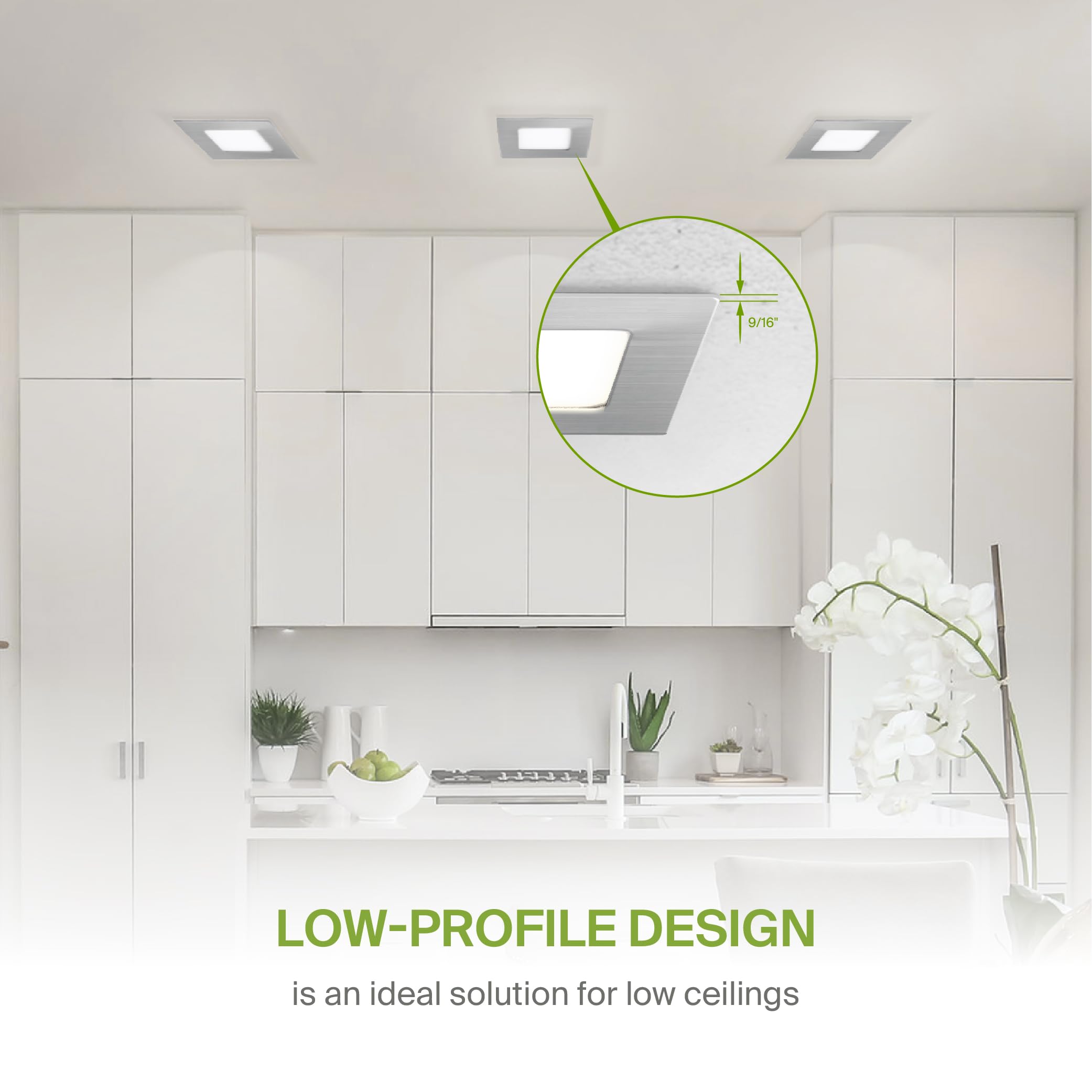 Snapklik.com : ASD LED Square Recessed Lighting 3 Inch - 2700K/3000K ...