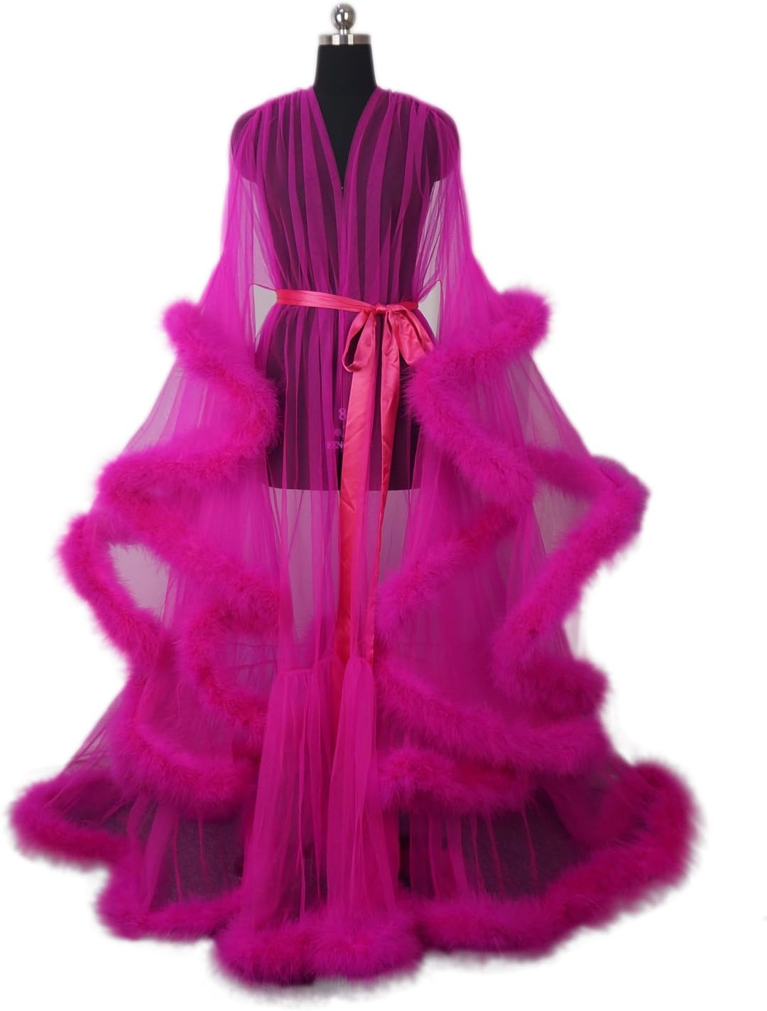 Old Hollywood Feather Robe Sexy Boudoir Robe Feather Bridal Robe Tulle ...