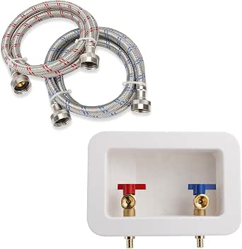 Watflow Washing Machine Outlet Box,Plumbing Accessory,1/2" PEX Laundry ...