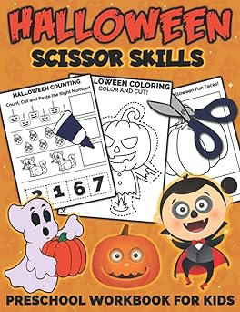 Halloween Scissor Skills Preschool Workbook for Kids: A Fun Halloween ...