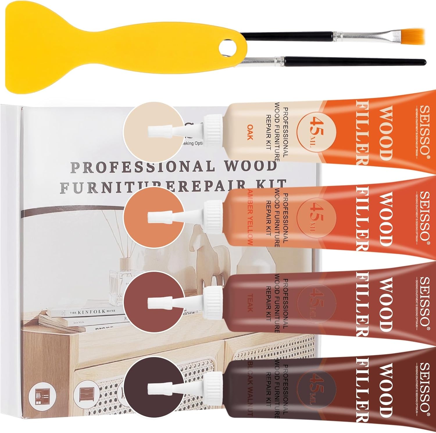 Amazon.com: SEISSO Wood Furniture Repair Kit - 45ML Wood Touch Up ...