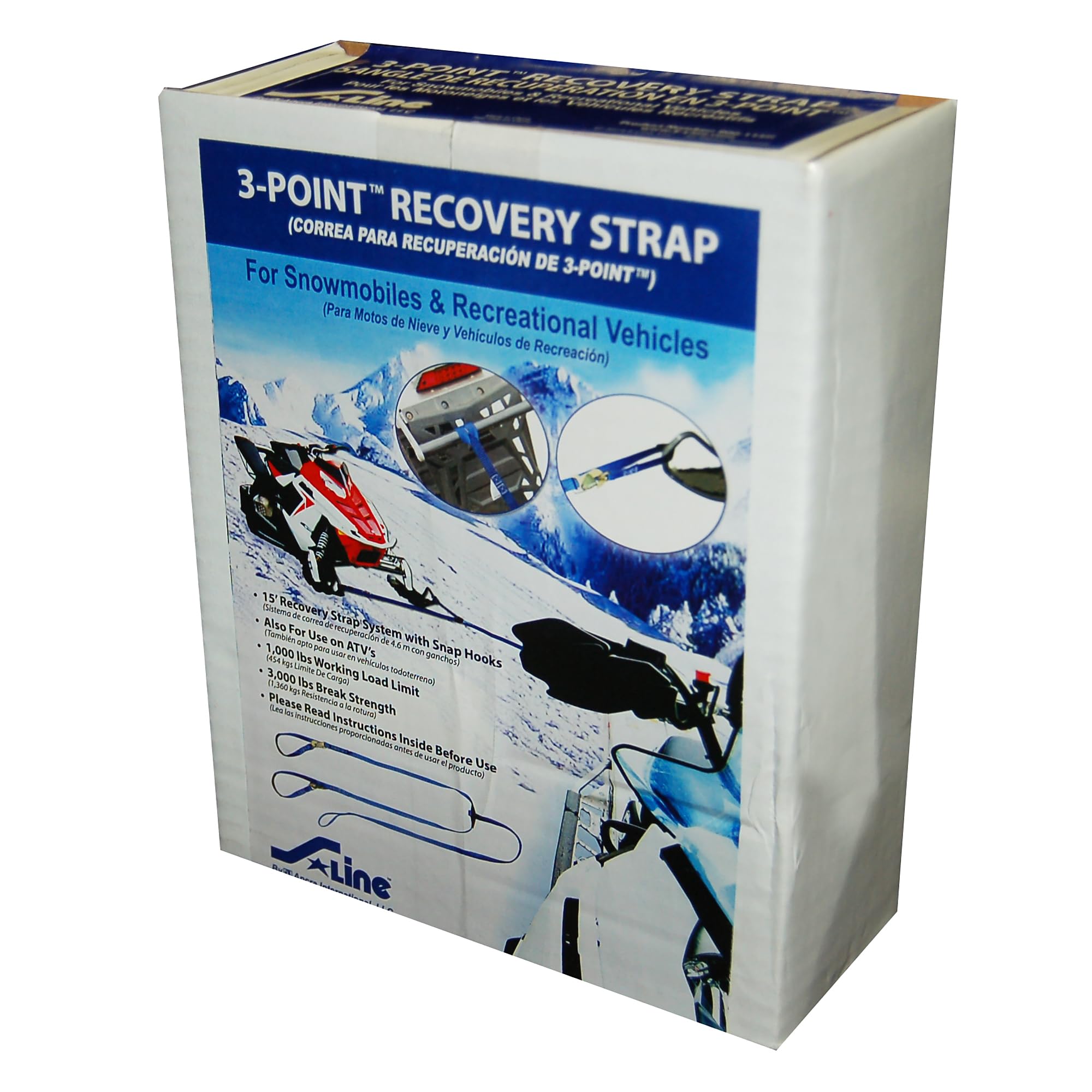 Ancra, 3PT Snowmobile Recovery Strap, 15ft., 1000WLL, Working Load 1000 ...