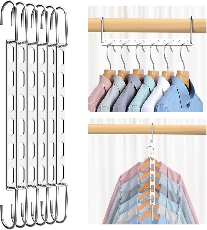 Amazon.com: JuneHeart 6 Pack Space Saving Hangers for Clothes ...
