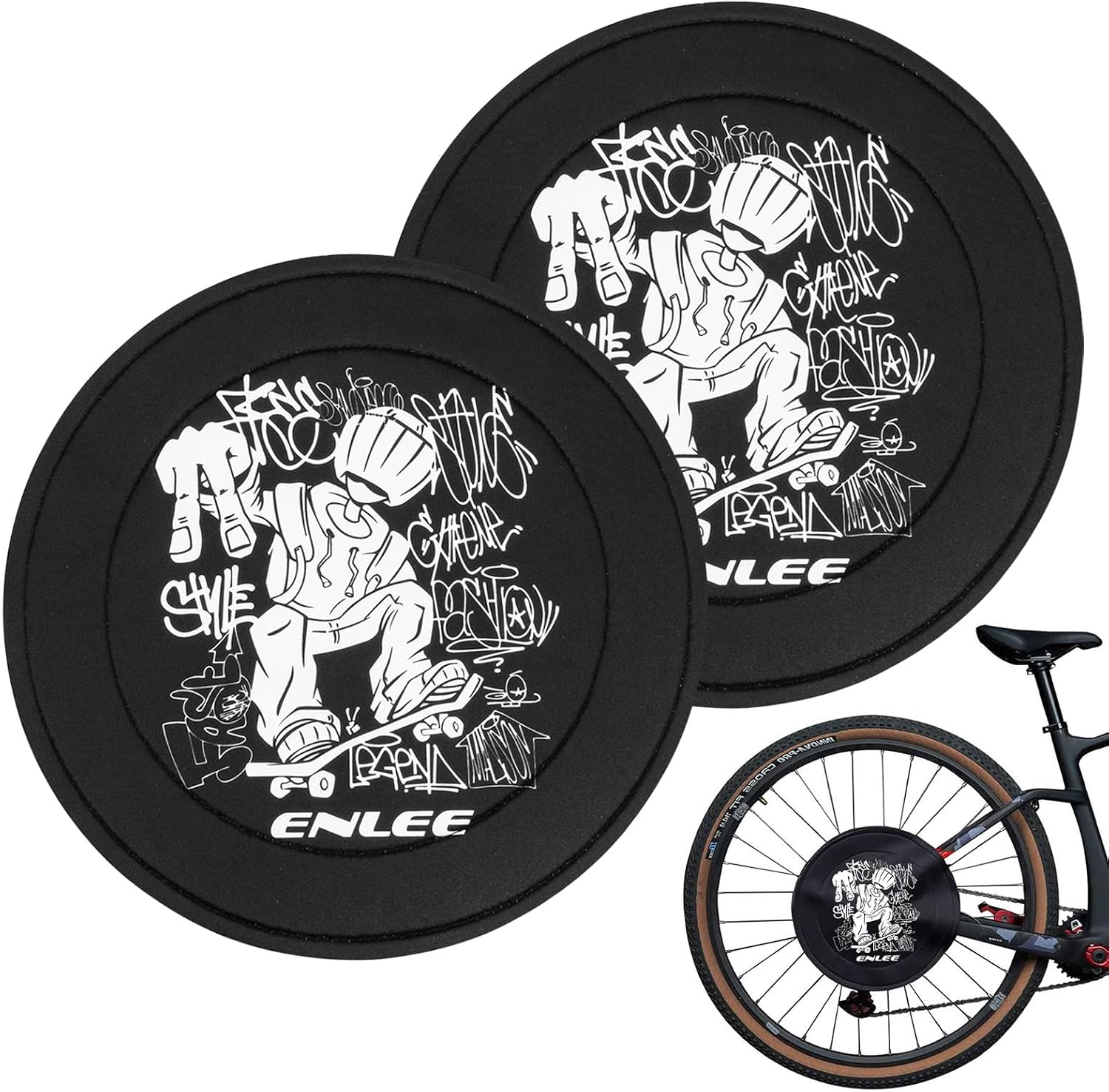 Amazon.com : ENLEE 2pcs Bike Disc Brake Covers, Washable Black Neoprene ...