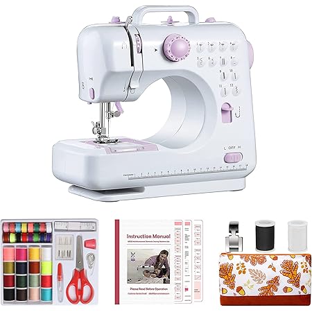 KPCB Tech 505 Sewing Machine with 12 Stitches Mini Size with Backstitch ...